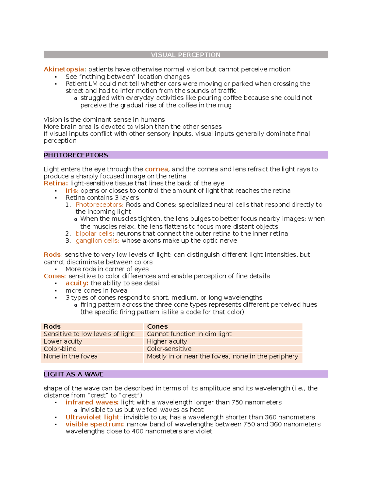 Chapter 4 - Visual Perception - VISUAL PERCEPTION Akinetopsia: patients ...
