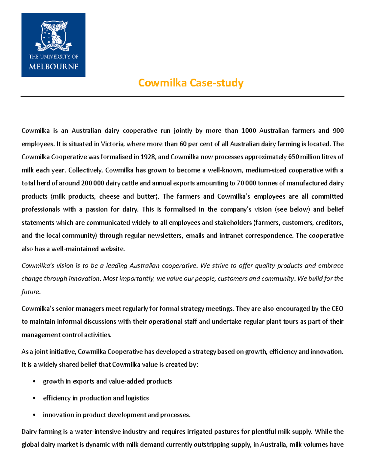 Cowmilka case - A very insightful study case to understand the first ...