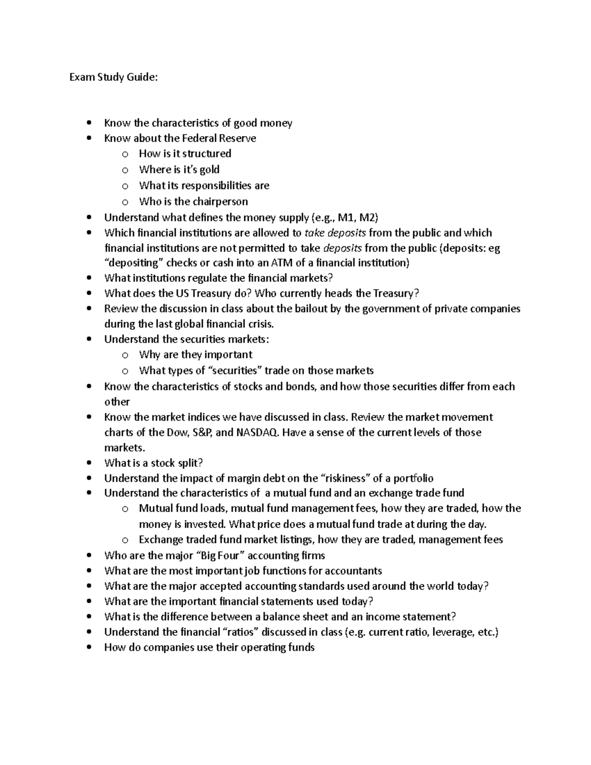 Exam 2 Study Guide - Exam Study Guide: Know the characteristics of good ...