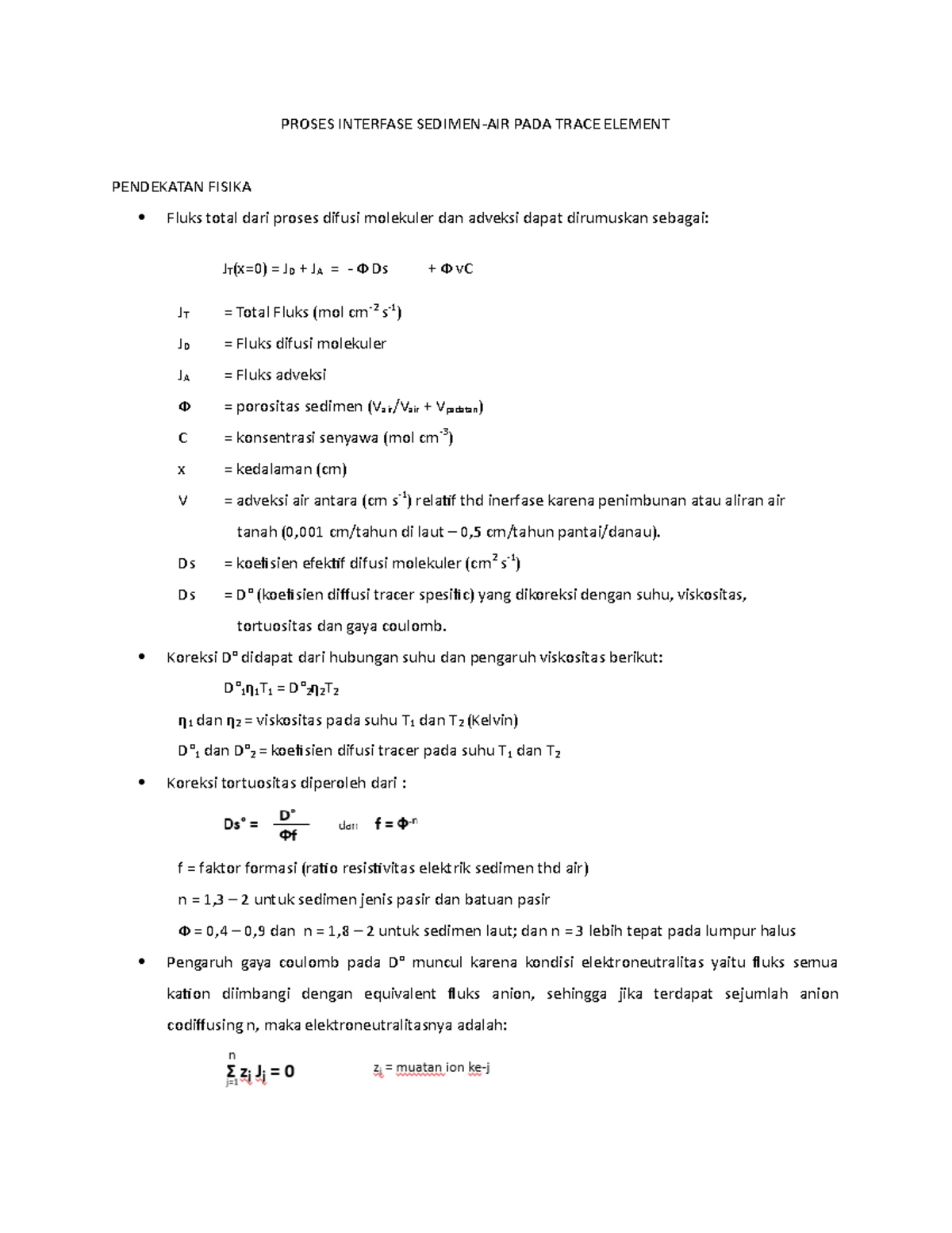 Geologi Laut - Proses Interfase Sedimen-Air pada Trace Element - PROSES ...