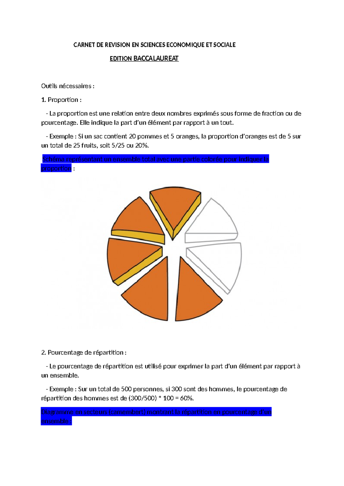 Carnet DE Revision EN Sciences Economique ET Sociale - CARNET DE ...