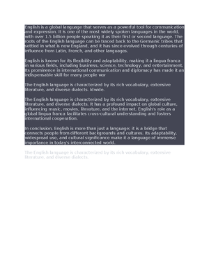 English - Study Guide 2020 - - Studocu