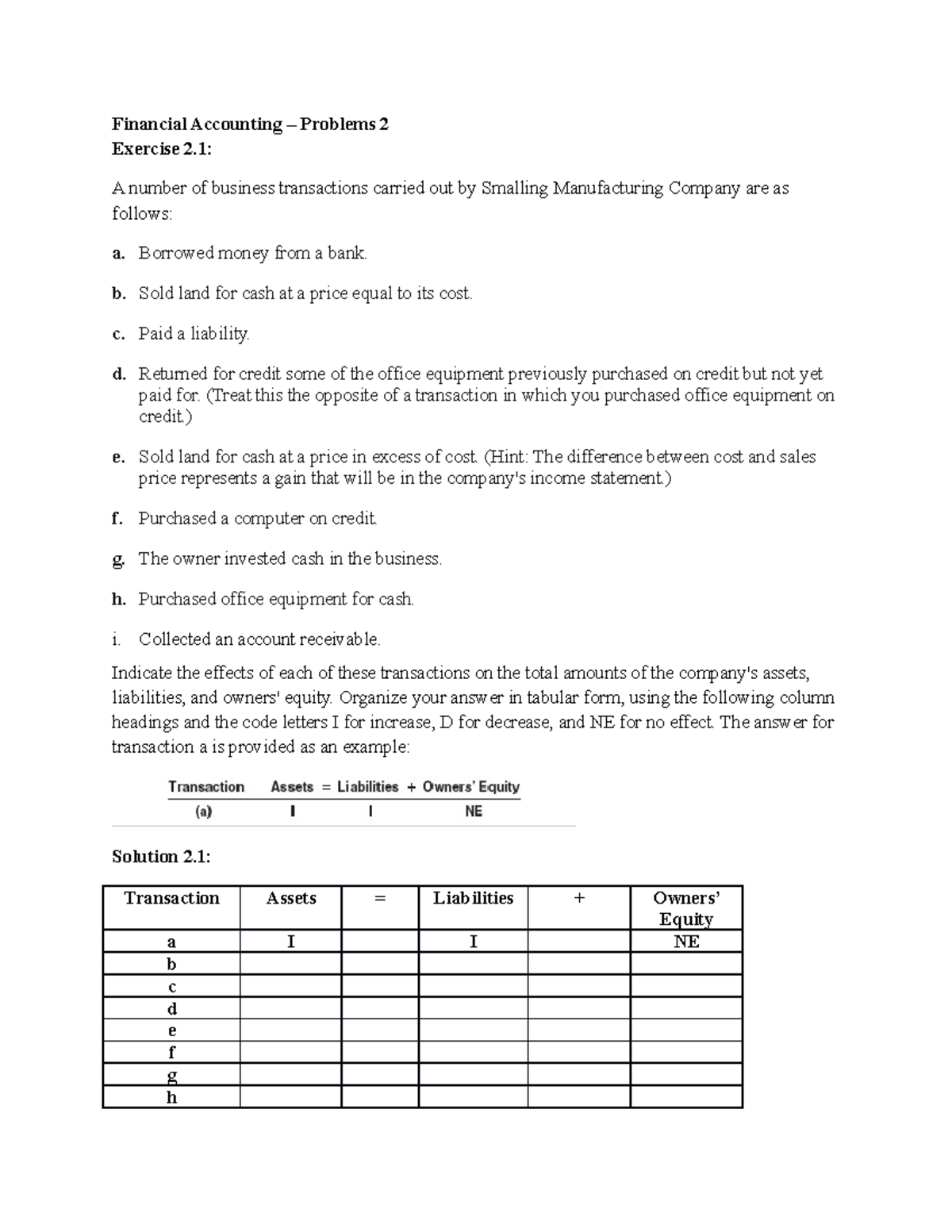 Problem Set - 2 - financial accounting practice - Financial Accounting ...