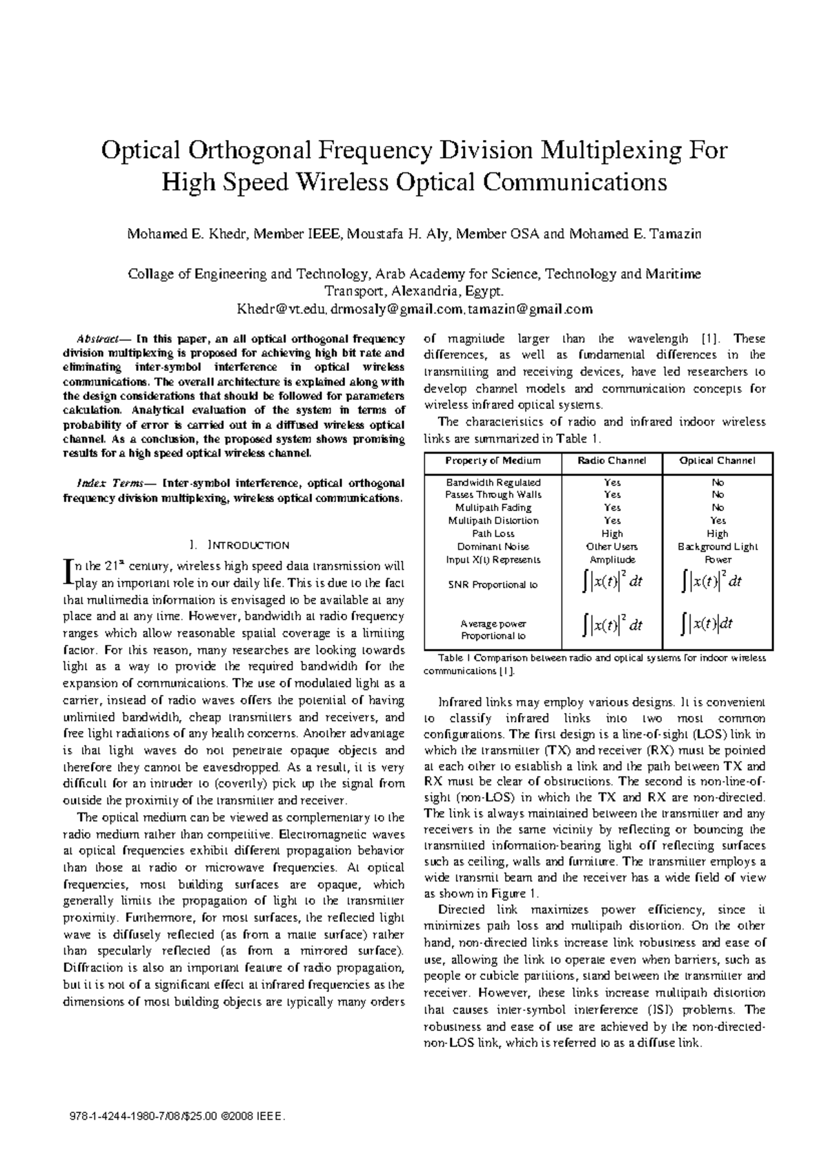 Oc paper - useful - Abstract— In this paper, an all optical orthogonal ...