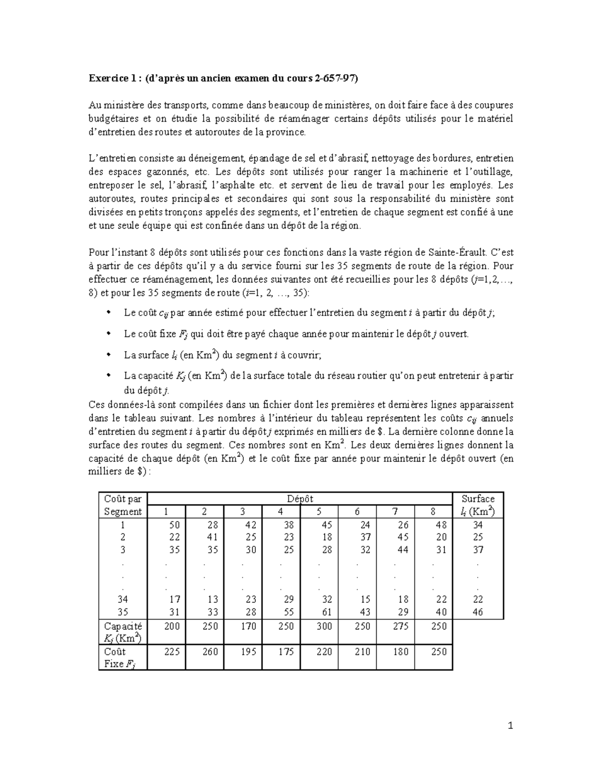 2604-Exercices-6 - exercice sur la modélisation linéaire - Exercice 1 ...
