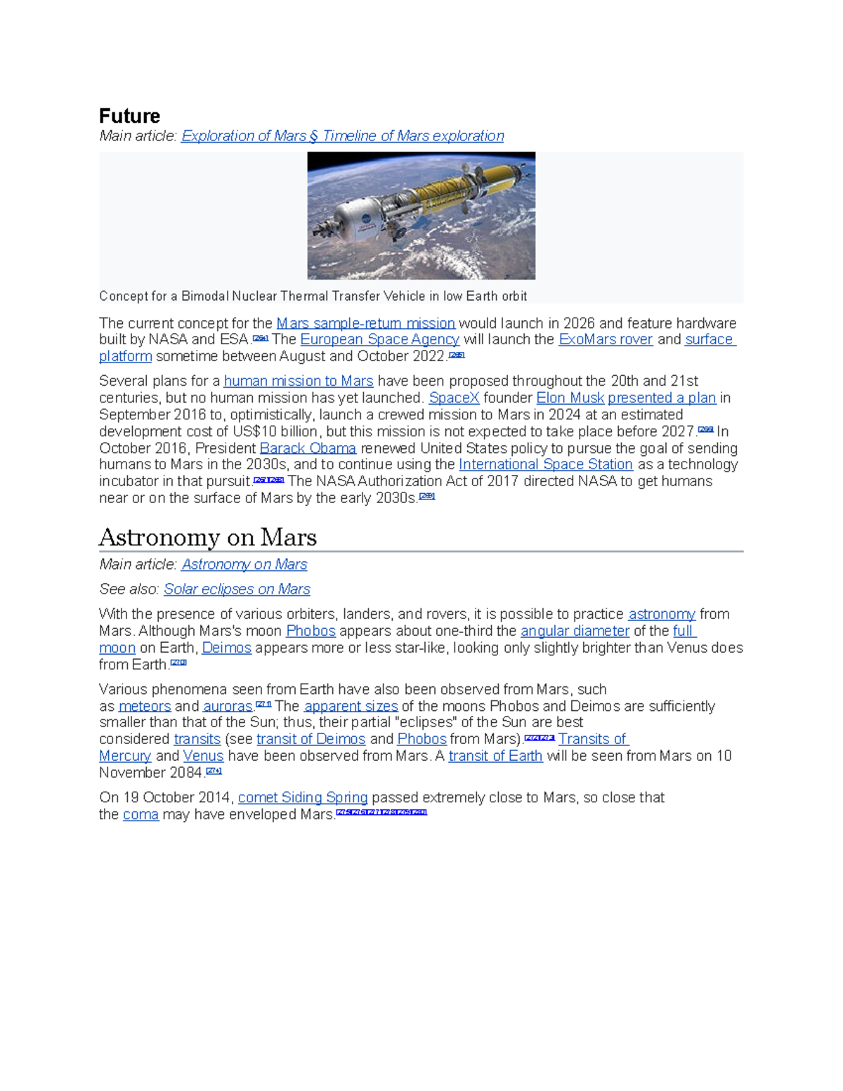 Holescc - lmgu - Future Main article: Exploration of Mars § Timeline of ...