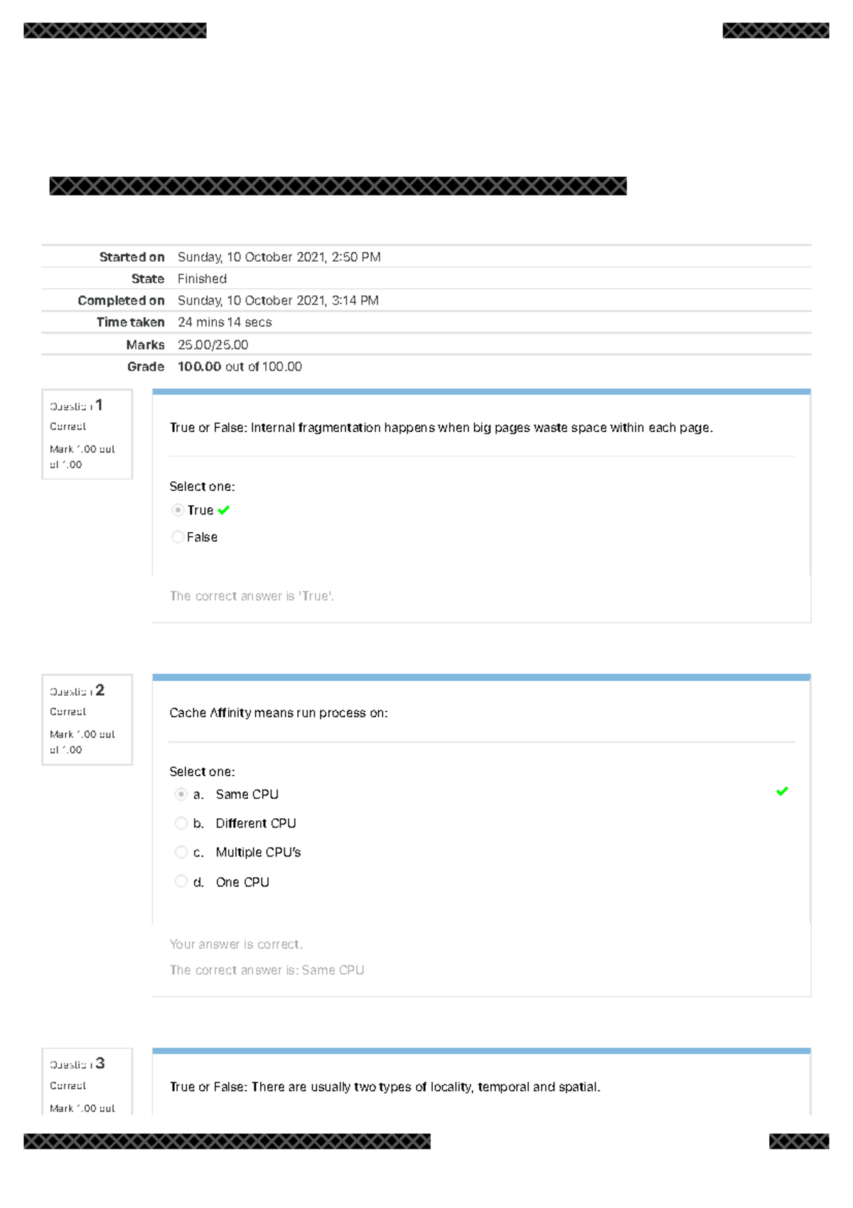 Graded Quiz Unit 6 2020/2021 - CS 2301 - UoPeople - Studocu
