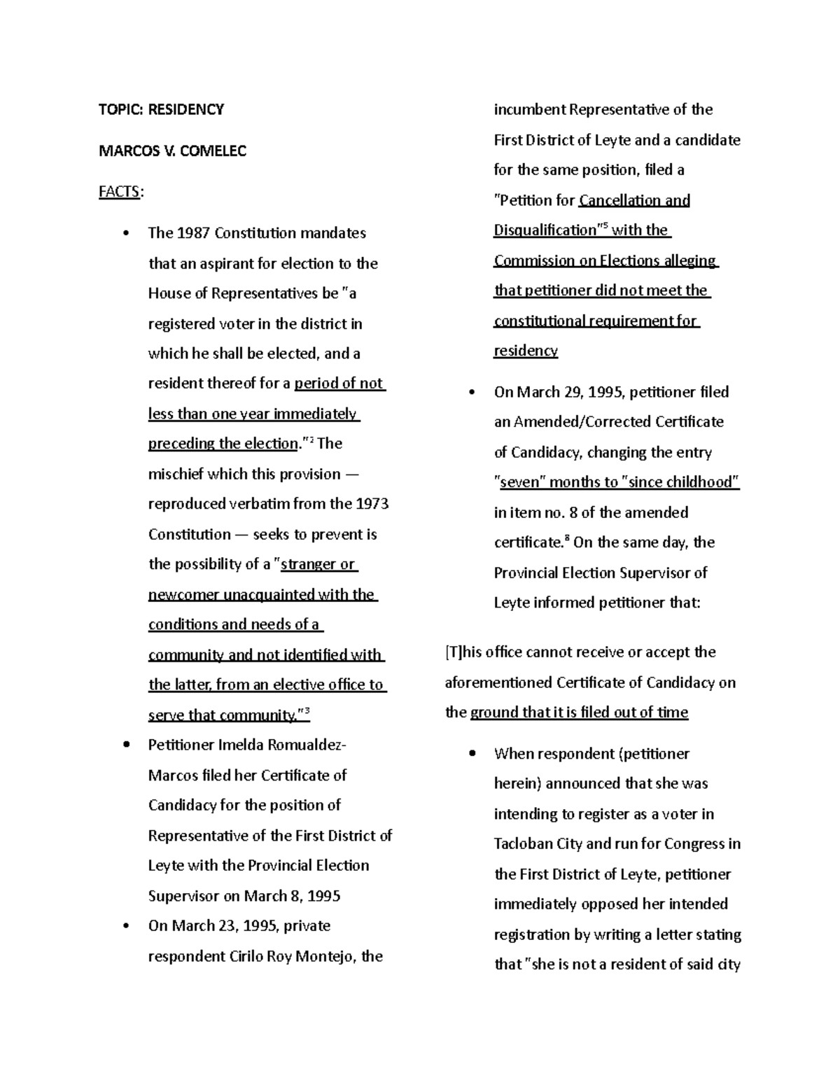 Case Digest on Constitutional Law - BS Legal Management - Studocu