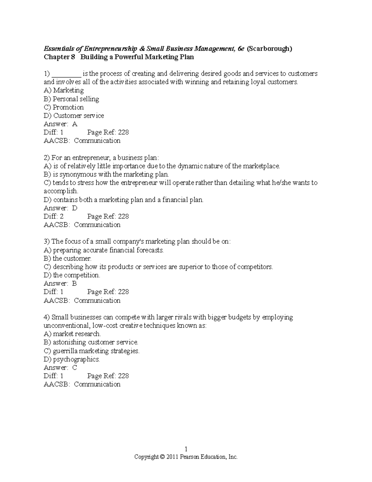 Scarb eesbm 6e tb 08 - nnbnb - Essentials of Entrepreneurship & Small ...