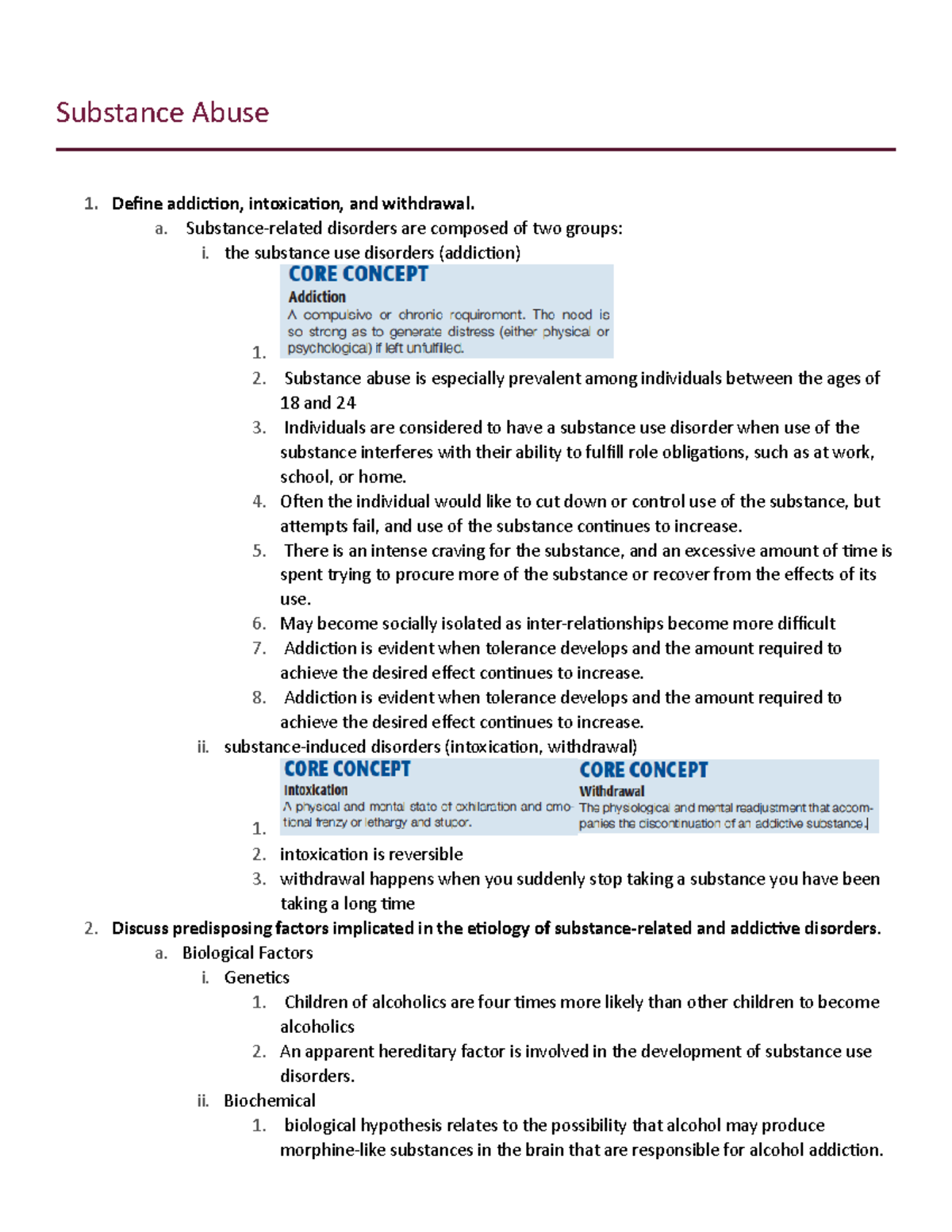 Substance Abuse Chapter - Substance Abuse Define addiction ...