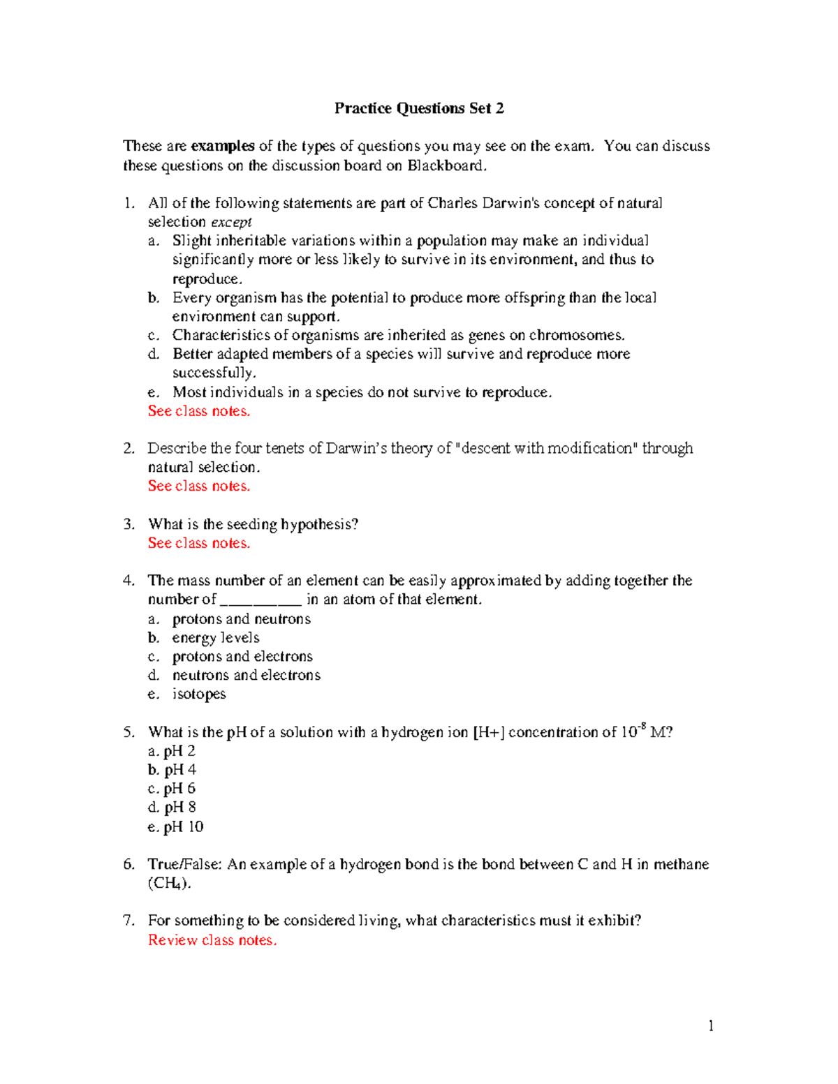Practice Questions Set 2 - You can discuss these questions on the ...