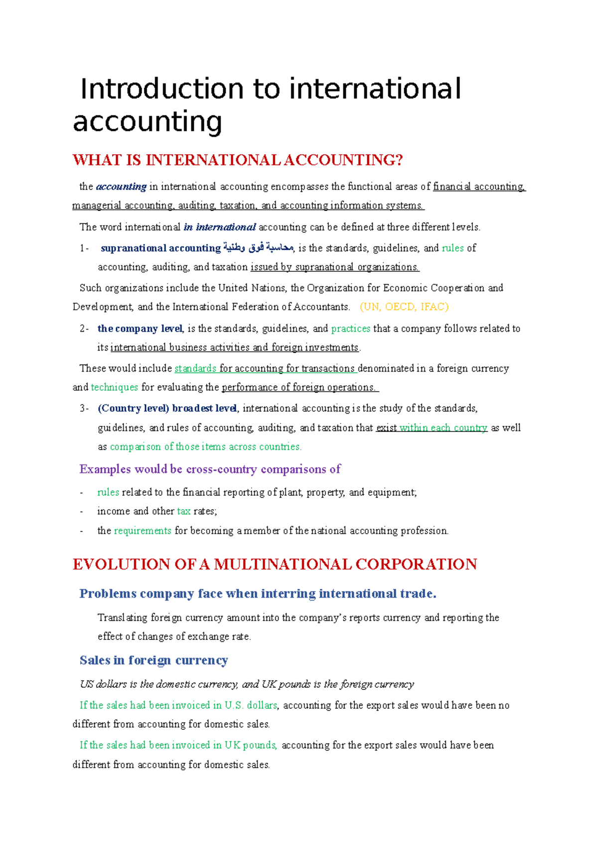 International accounting practical materials for - Cost accounting ...