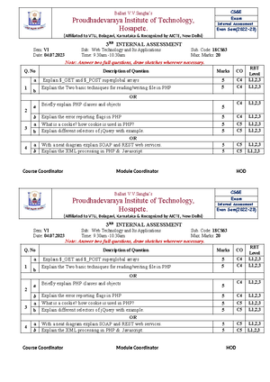 2nd IA QP - question paper - Ballari V.V’s Proudhadevaraya Institute of ...
