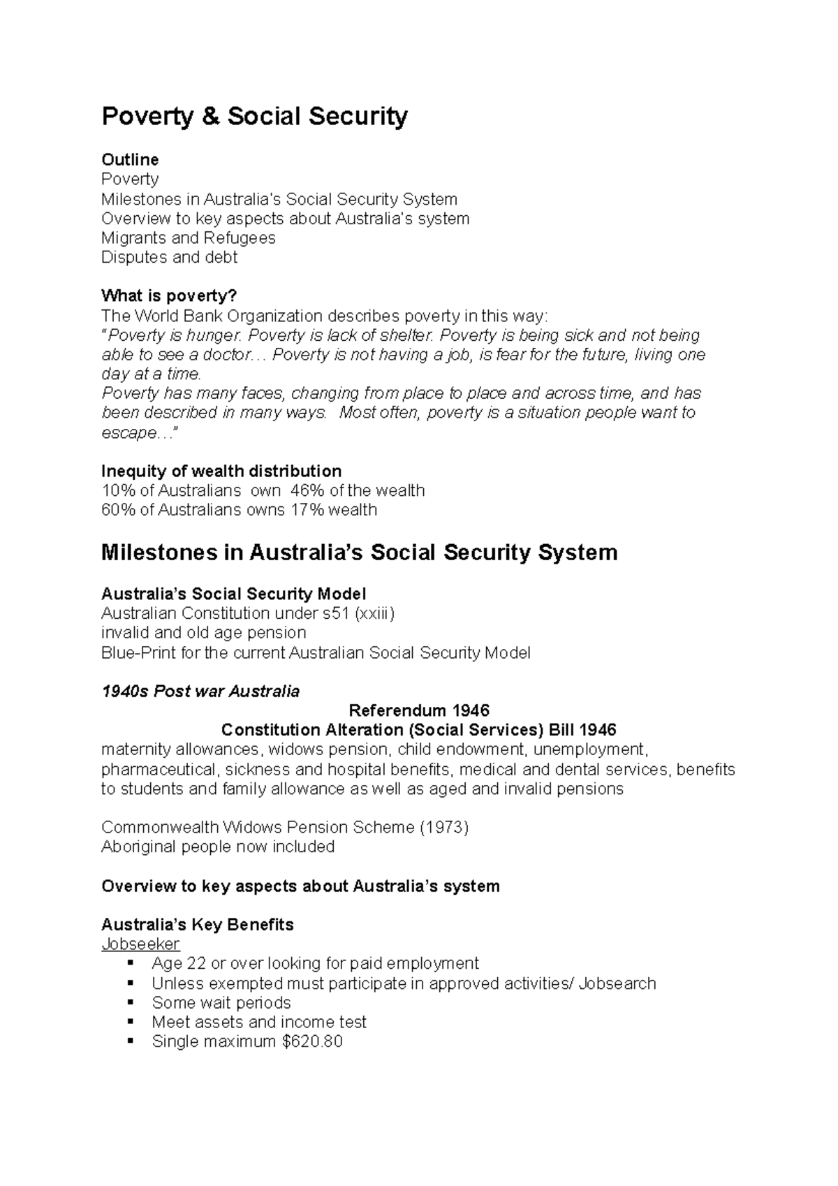 Poverty Social Security - Poverty & Social Security Outline Poverty ...
