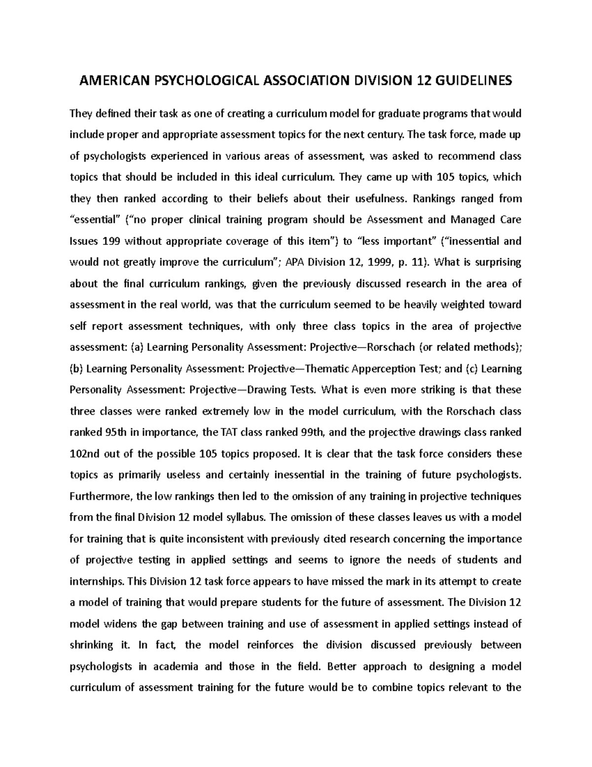 American Psychological Association Division 12 Guidelines - AMERICAN ...