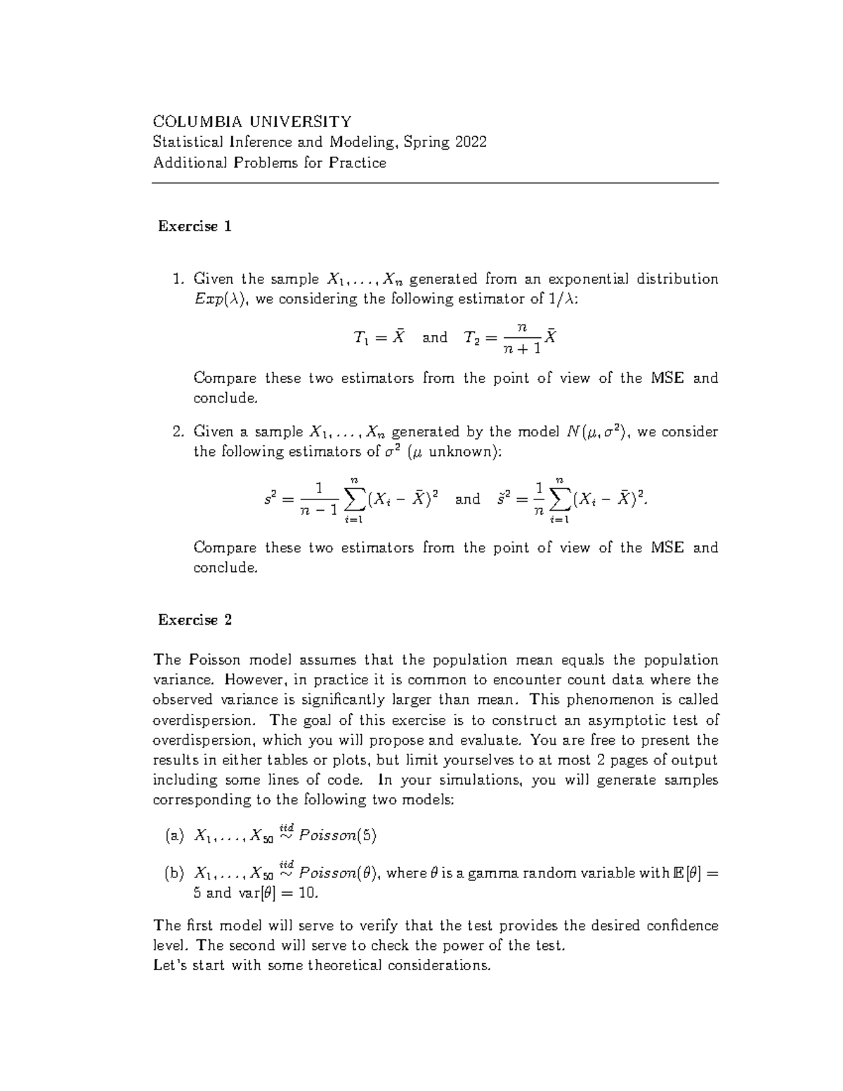 Practice Questions For Hypothesis Testing Confidence Intervals Bayes practice-questions-for-hypothesis-testing-confidence-intervals-bayes