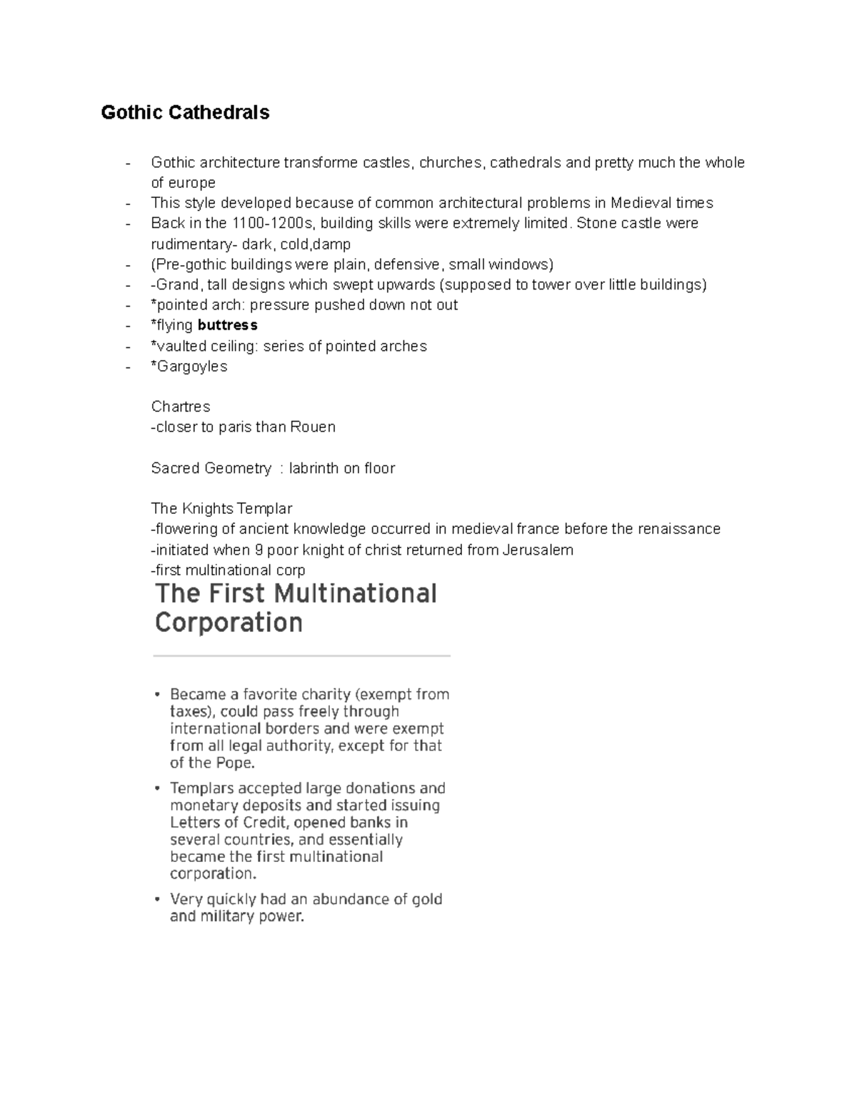 Week 4 - week 4 lecture notes from in-class slides - Gothic Cathedrals ...