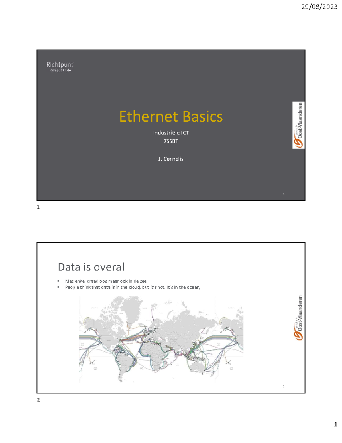 Ethernet Basics F Jkbf Ethernet Basics Industriële Ict 7ssbt J