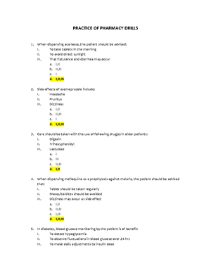 Practice of Pharmacy - Practice of Pharmacy Module 3 - Studocu