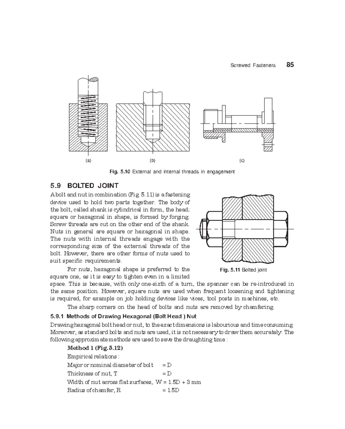 Machine Drawing-3 - Complete notes on screwed fastners - Screwed ...