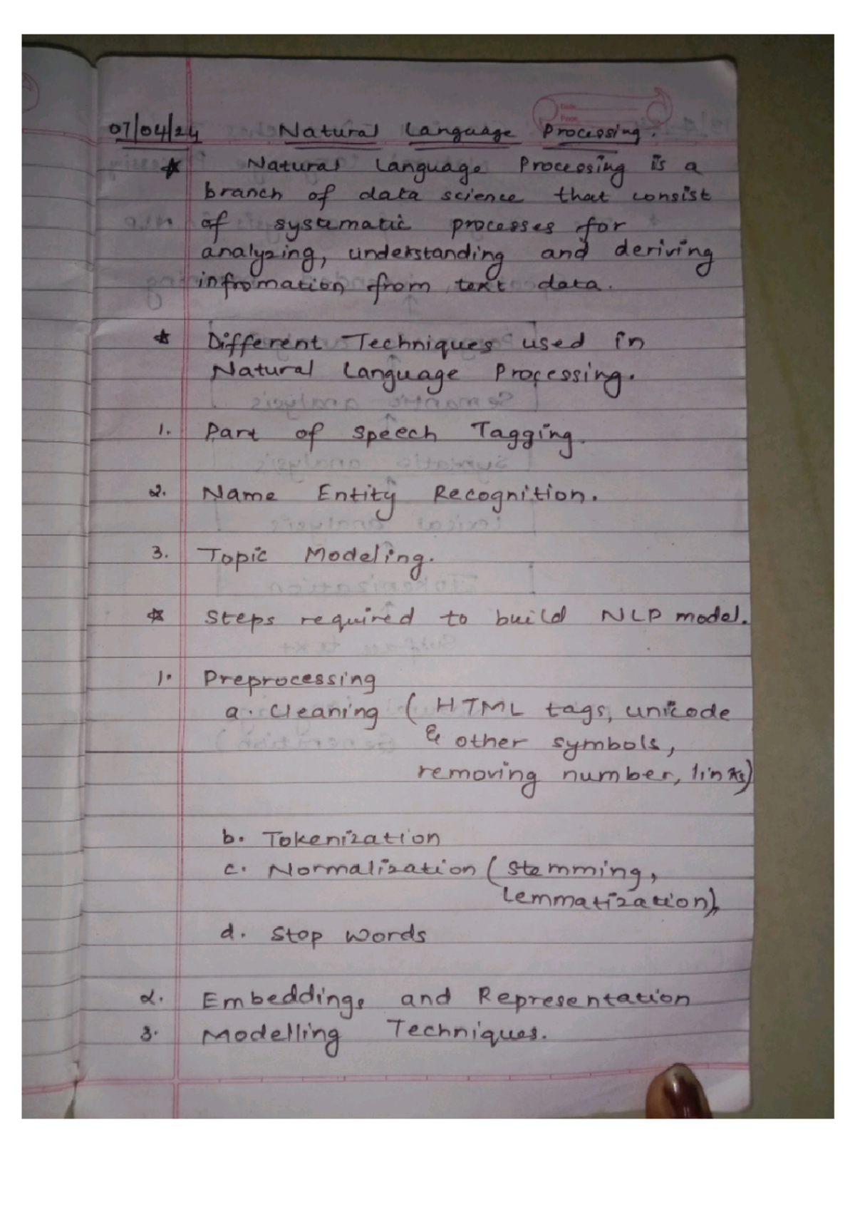 NLP Notes - Date Page Natural Language processing Natural language ...