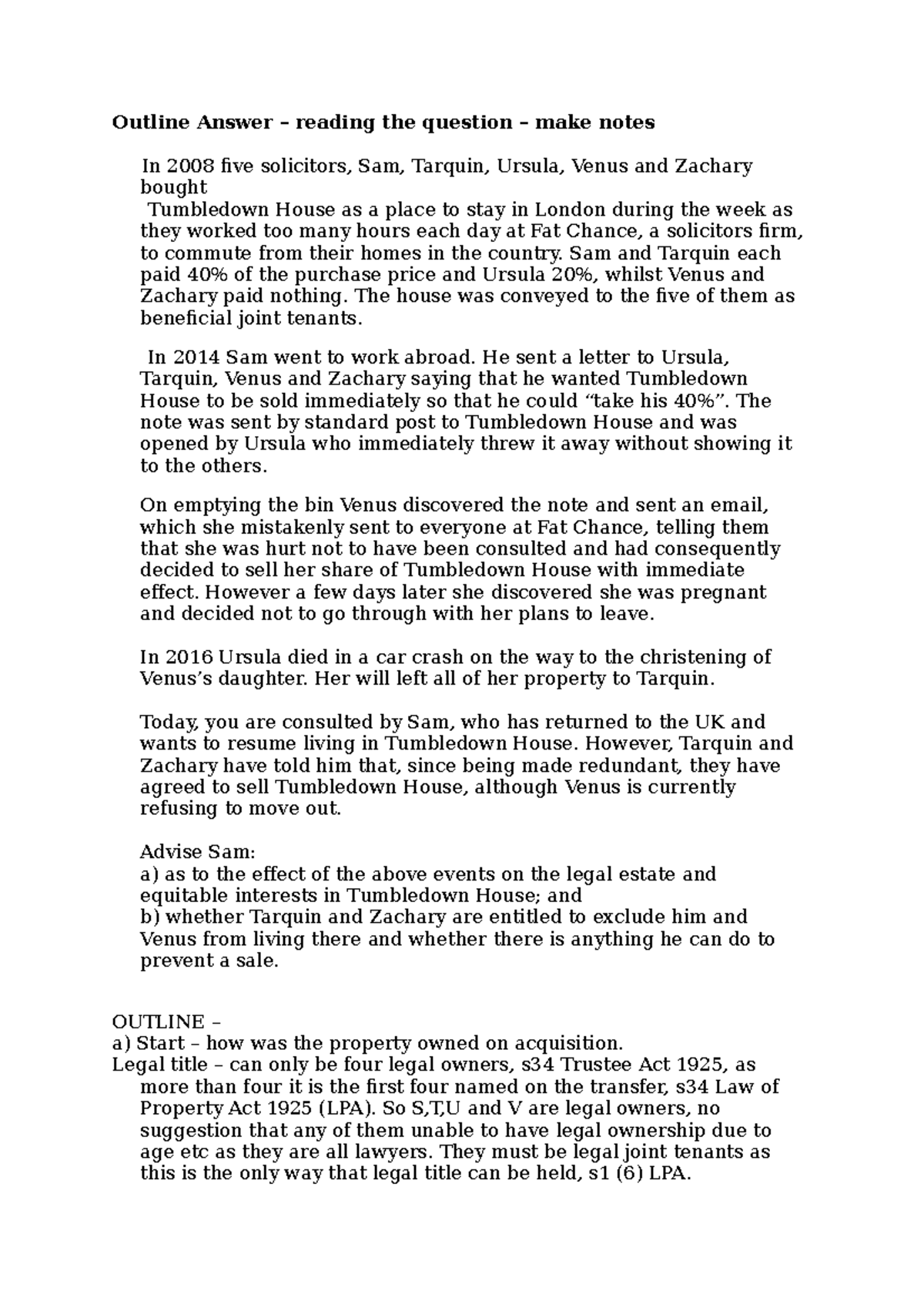 Tutorial 4 Mock Outline Answer copy - Outline Answer – reading the ...