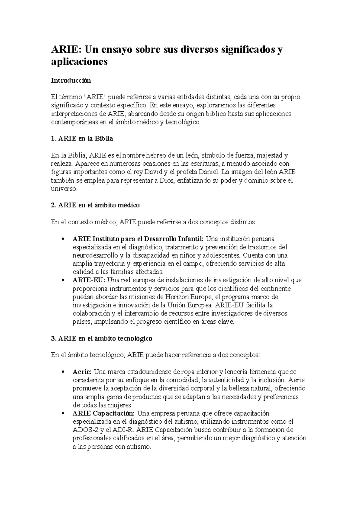 ARIE - ARIE: Un ensayo sobre sus diversos significados y aplicaciones ...