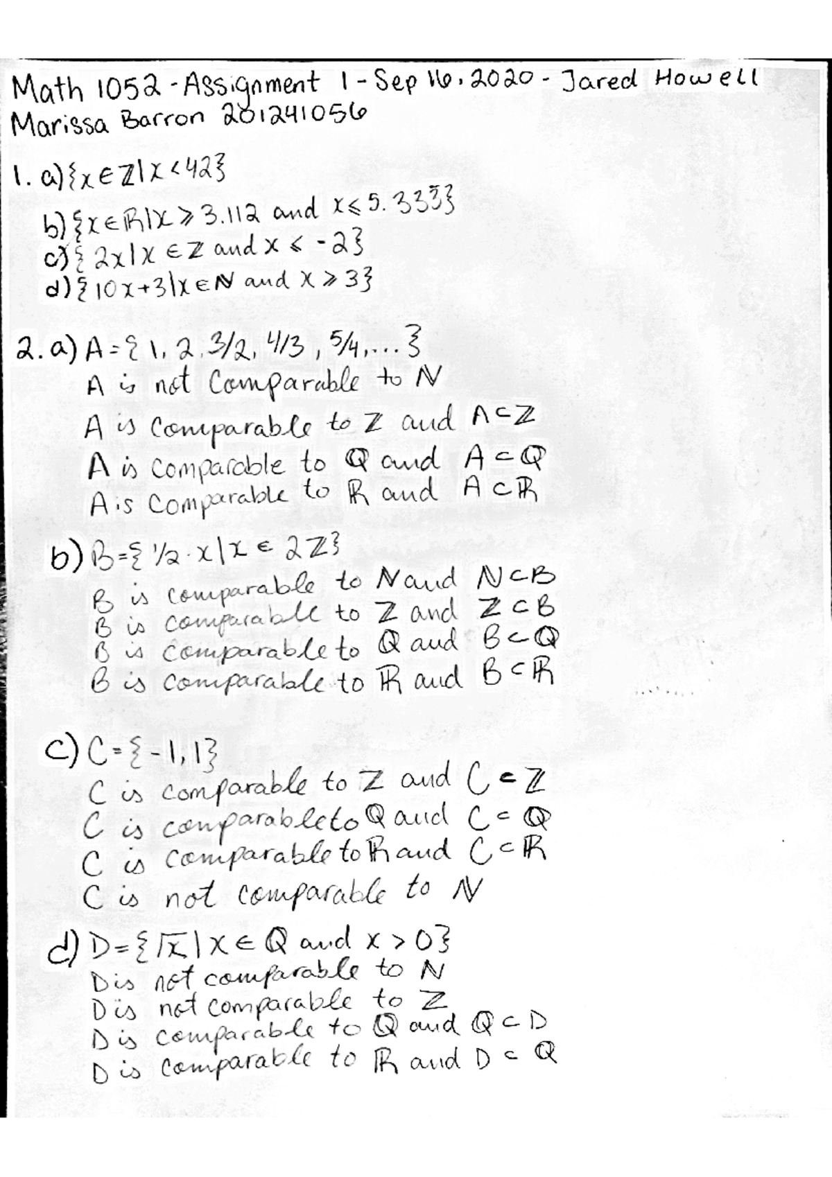 1052 assignment 1 - MATH1052 - Studocu