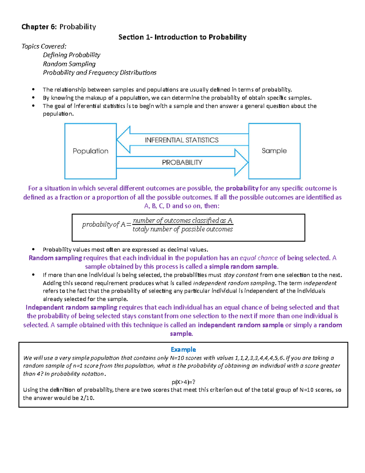 Chapter 6- Probability - Section 1- Introduction to Probability Topics ...