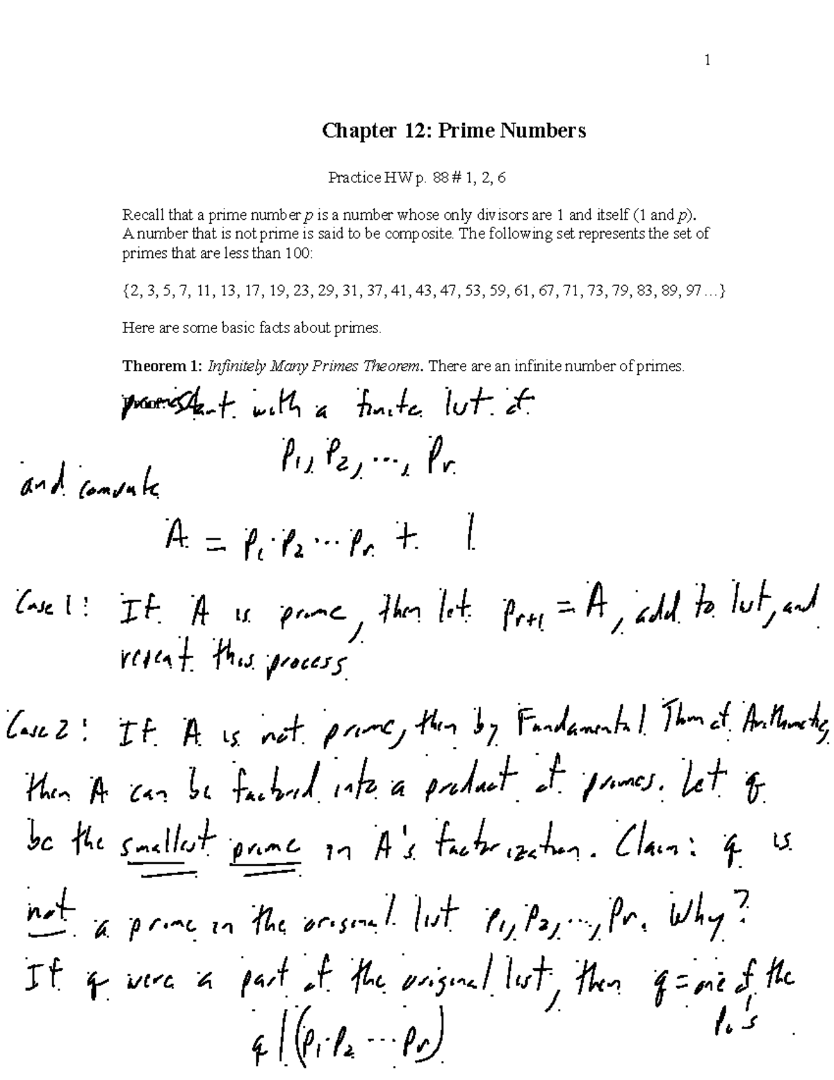 Chapter 12Math412notes - Chapter 12: Prime Numbers Practice HW p. 88 ...