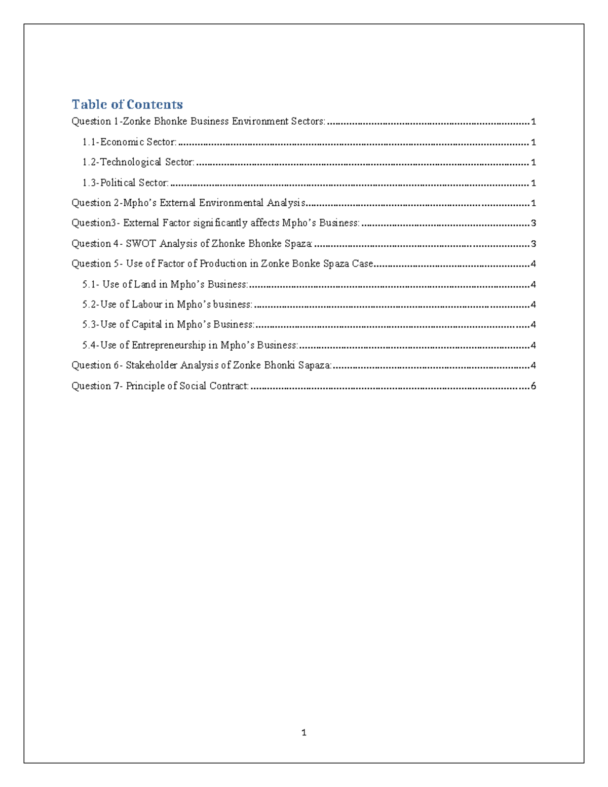 Copy 6 - This is case study assignment - Table of Contents Question 1 ...