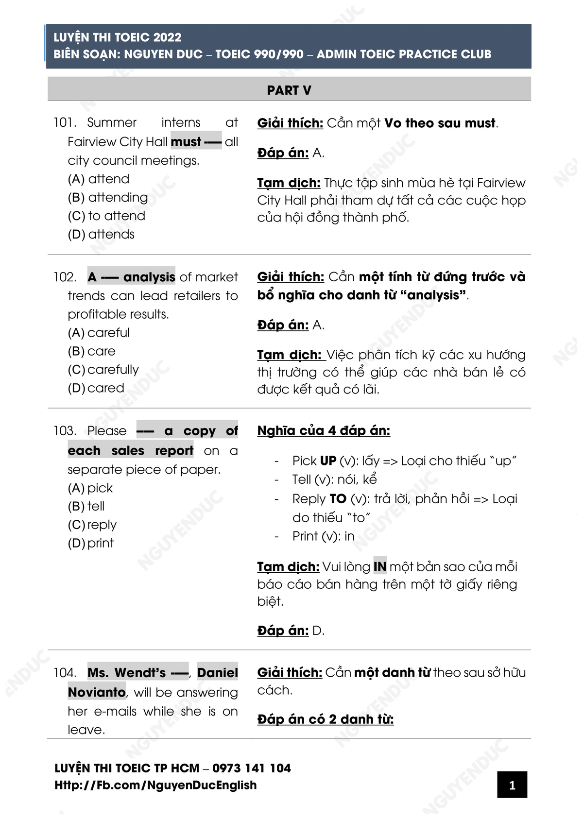 ON THI Toeic 09 2022 - Bài tập ôn thi - Tiếng anh - Studocu