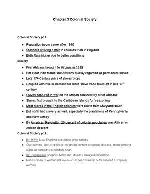 Chapter 2 English Settlements - Chapter 2 English Settlement Notes ...