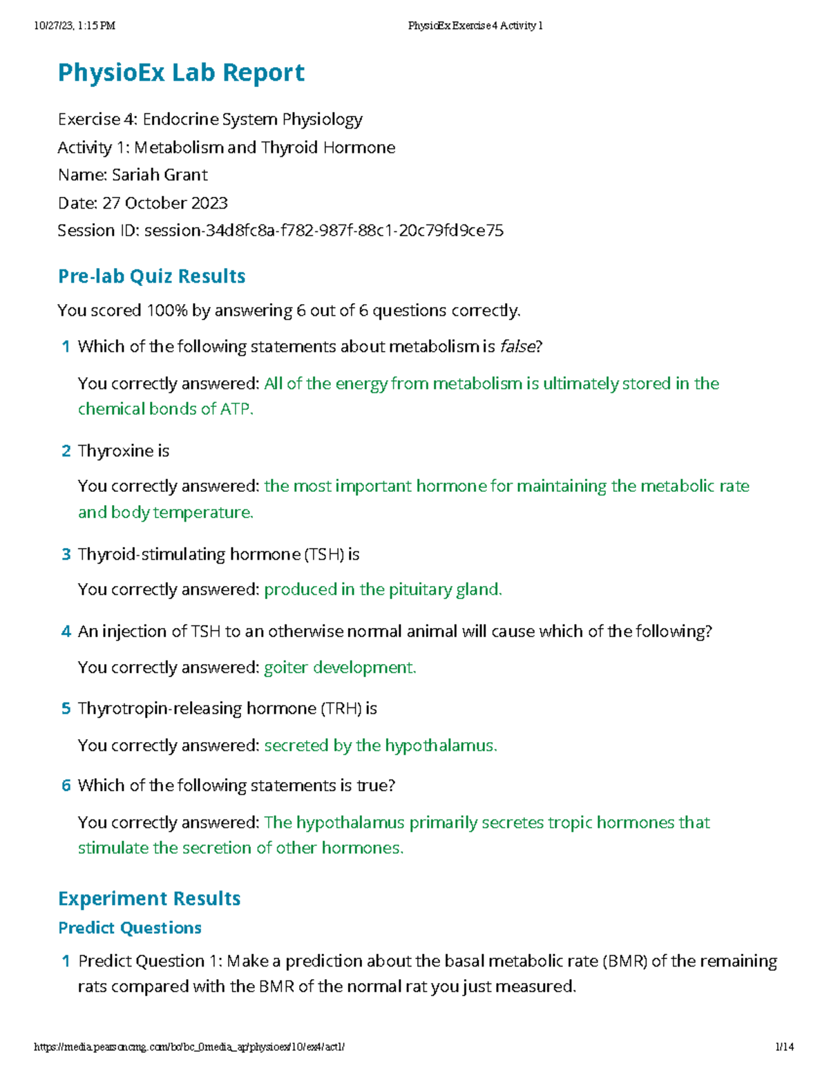 Physio Ex Exercise 4 Activity 1 - PhysioEx Lab Report Exercise 4 ...