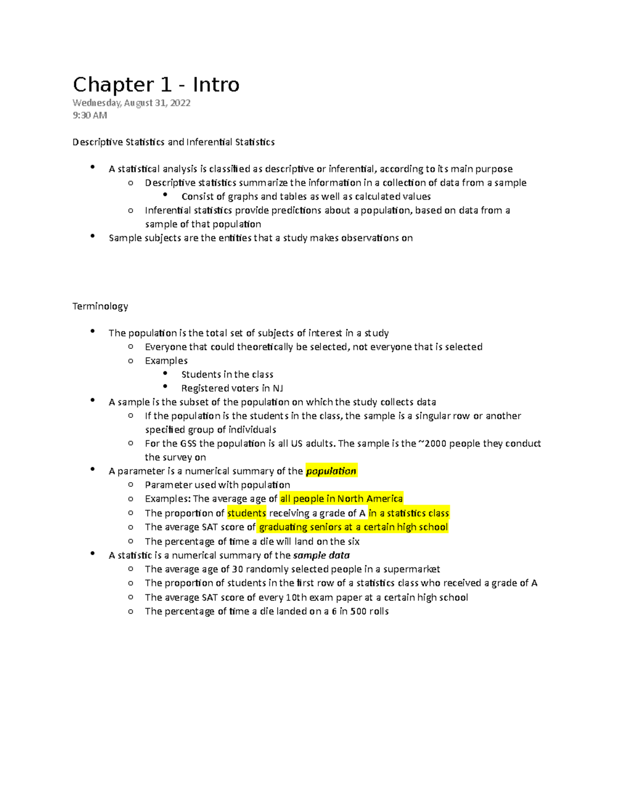 Chapter 1 - Intro - Just a quick breakdown - Chapter 1 - Intro Wednesday, August 31, 2022 9:30 ...