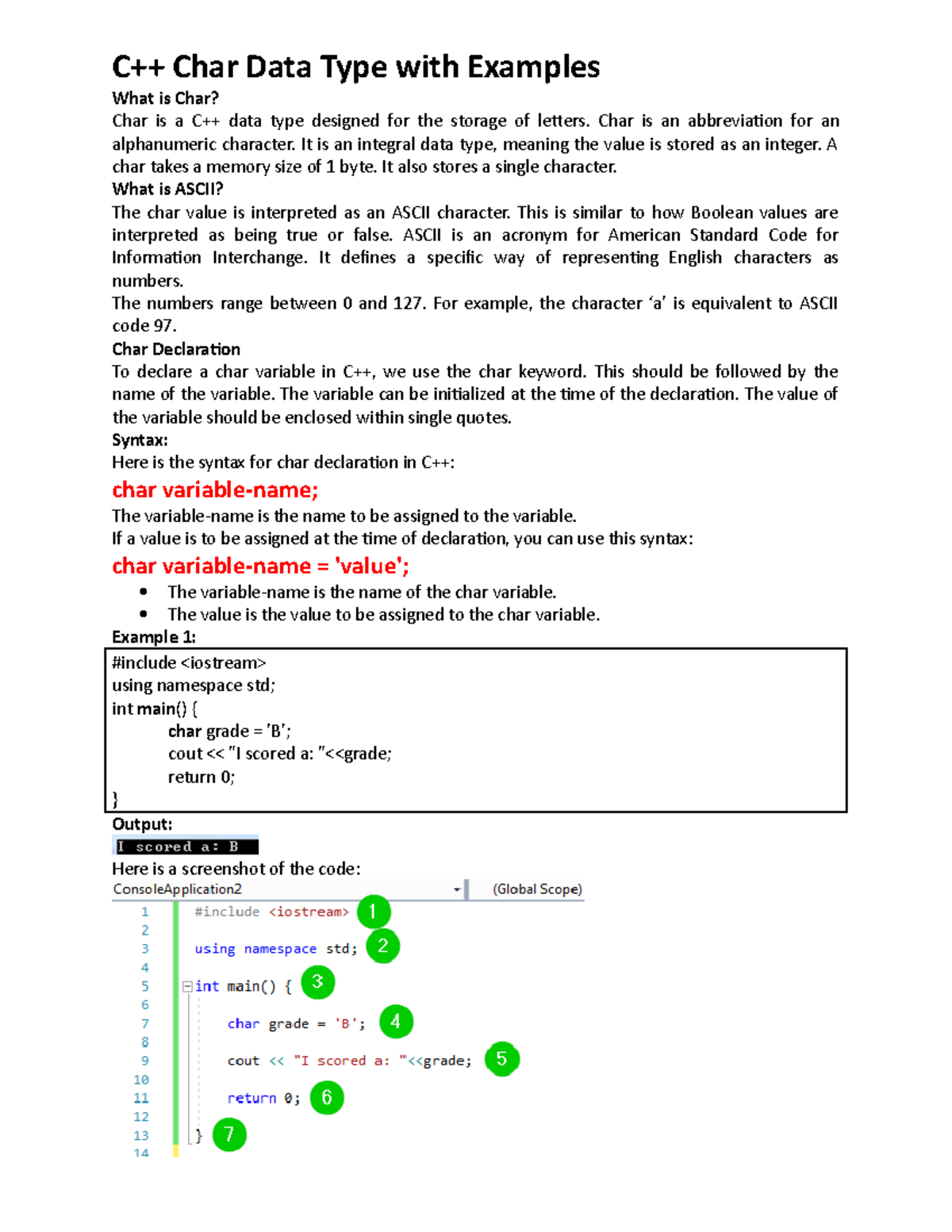 Char Data Type with Examples - Char is an abbreviation for an ...