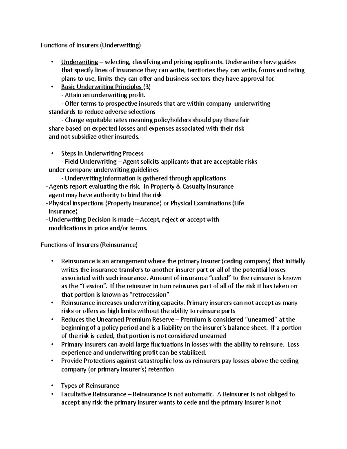 Functions of Insurers - Lecture notes 78 - Functions of Insurers ...