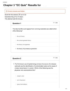 Chapter 1 real quiz - BIO 150 - LFCC - Studocu