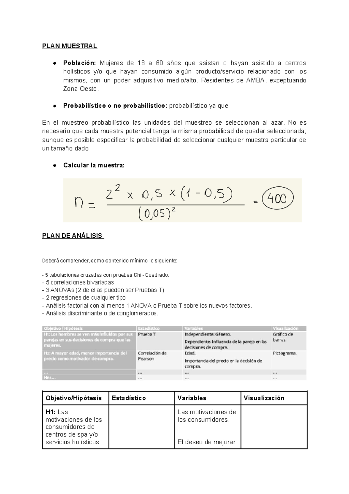 Plan Muestral Inv 2 Proceso - PLAN MUESTRAL Población: Mujeres de 18 a ...