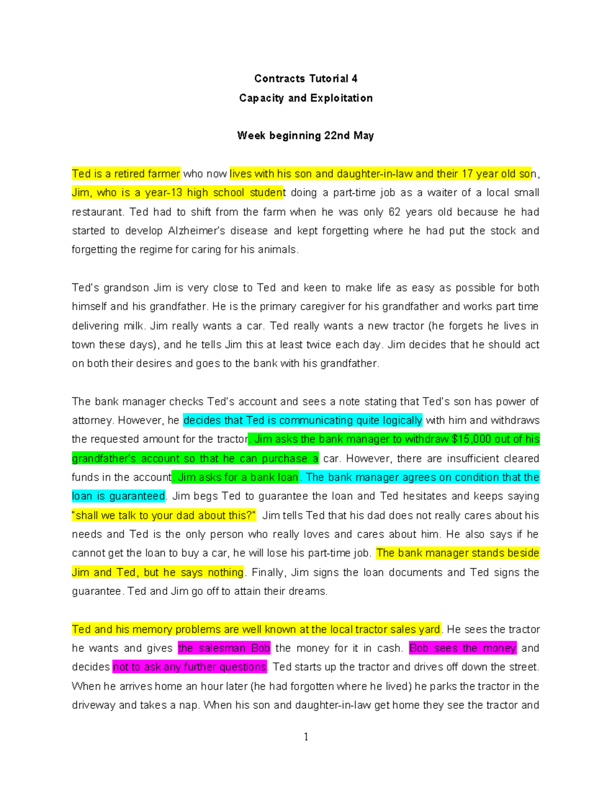 Tutorial 4 - Capacity Exploitation - Contracts Tutorial 4 Capacity and ...