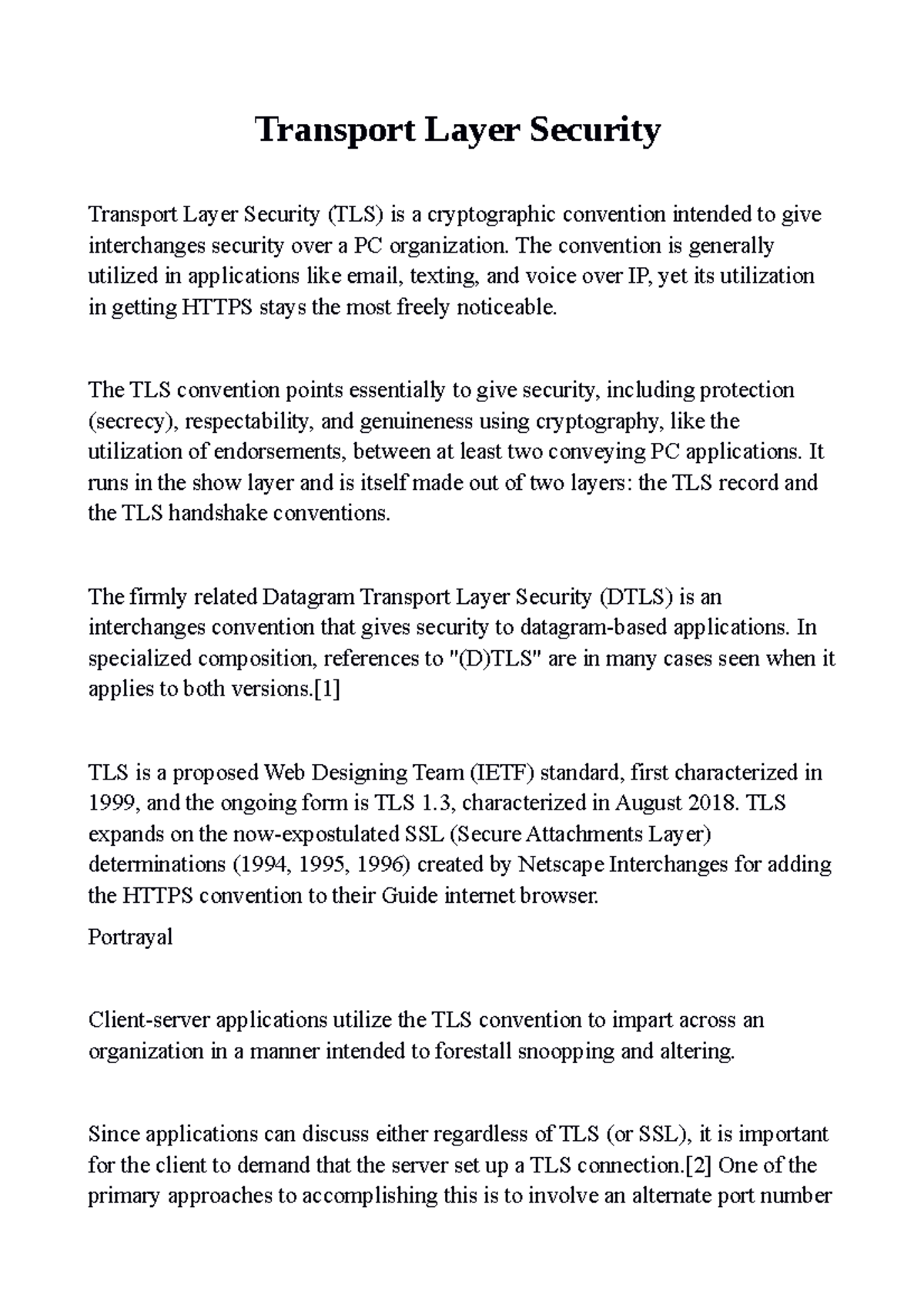 Transport Layer Security - Transport Layer Security Transport Layer ...