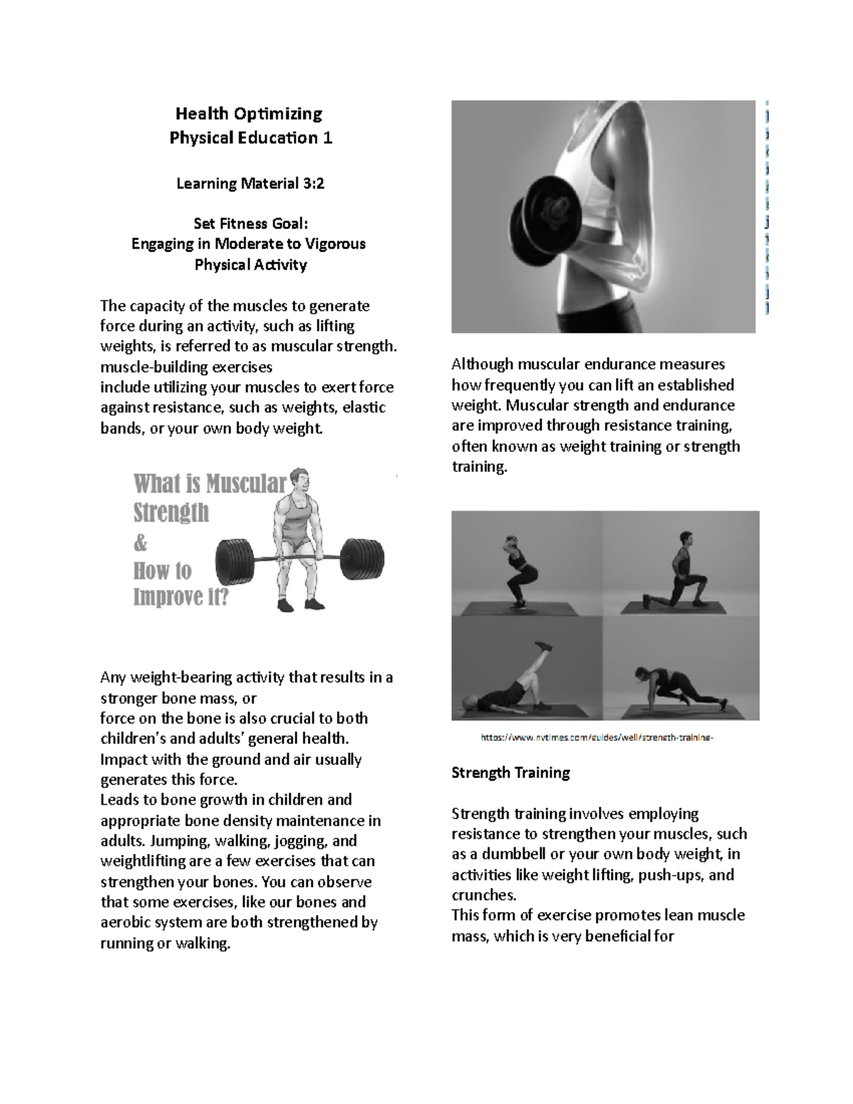 Physical Education LM 3-2 - Health Optimizing Physical Education 1 ...