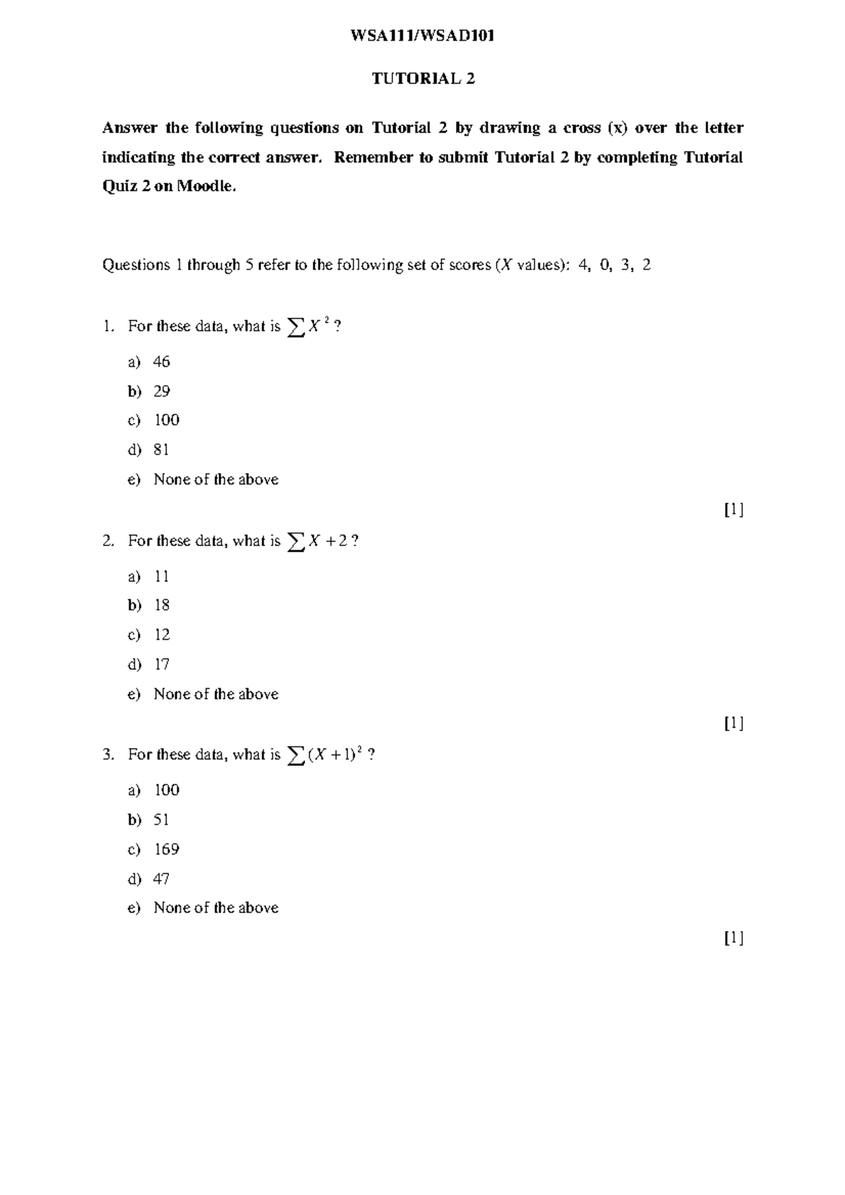 WSA111 WSAD101 Tutorial 2 2023 - WSA111/WSAD TUTORIAL 2 Answer the ...