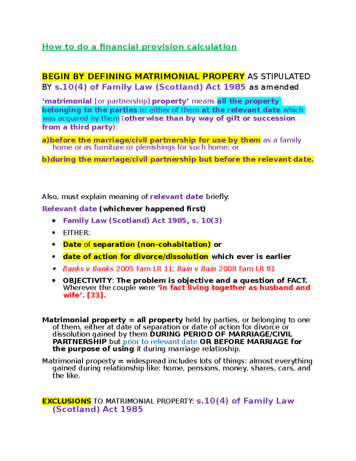 Financial provision calculation - How to do a financial provision ...