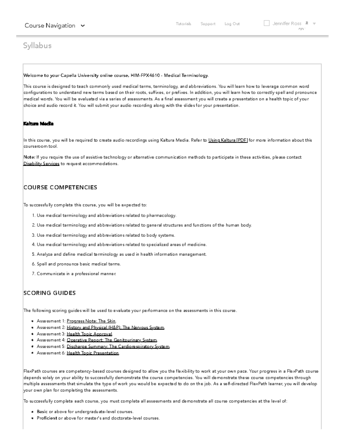Syllabus – HIM-FPX4610 - Medical Terminology - Syllabus Welcome to your ...