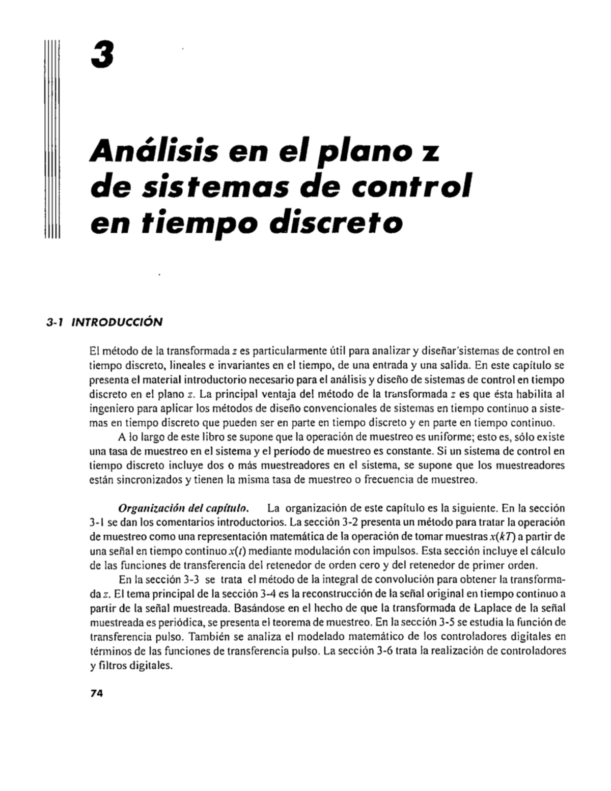 Capitulo 3 Ogata.Sistema de Control en Tiempo Discreto - Control ...
