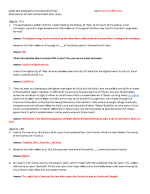 GEOG 200 - Taken Fall of 2020 Notes include information directly from ...