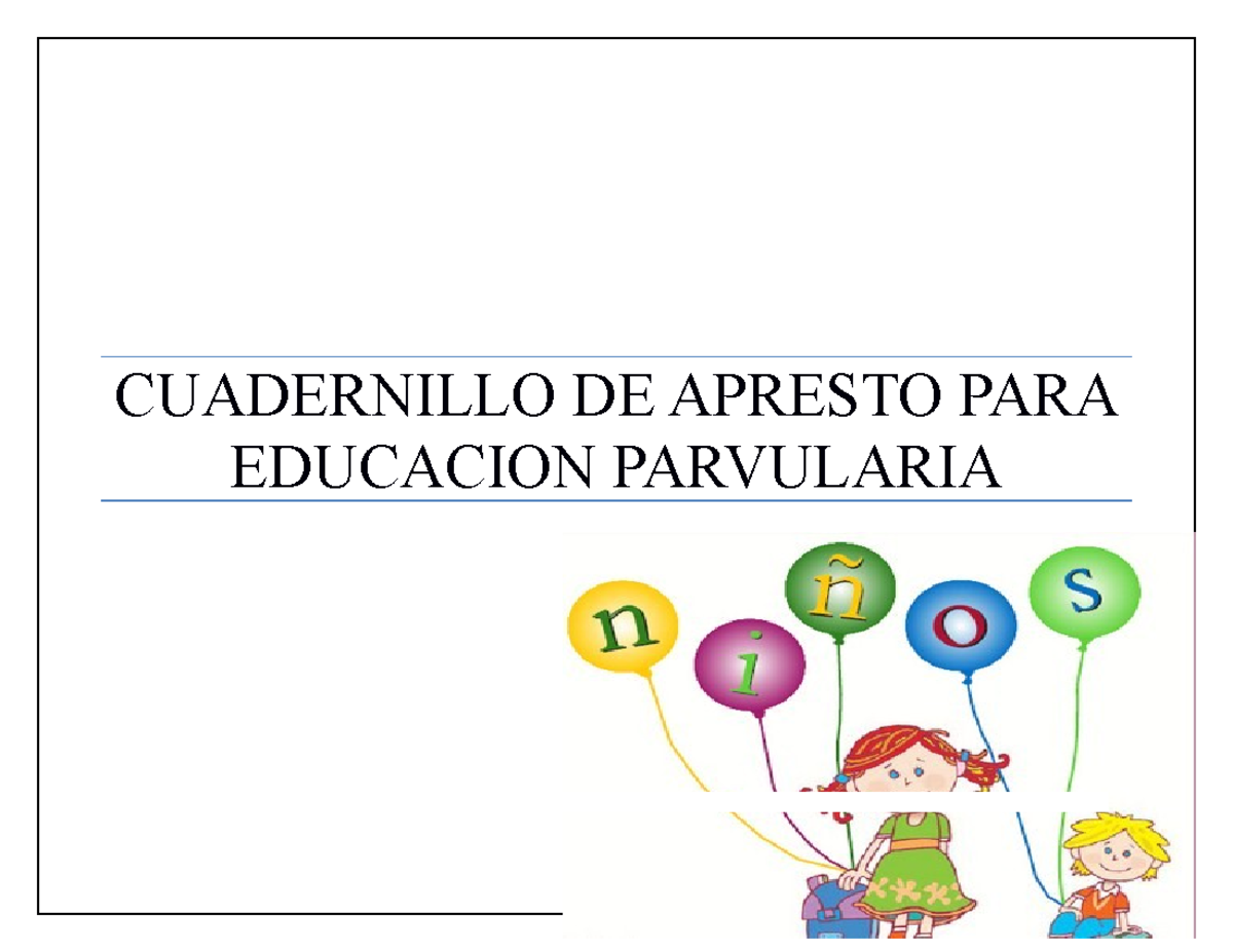 Cuadernillo- Apresto-1 - CUADERNILLO DE APRESTO PARA EDUCACION ...