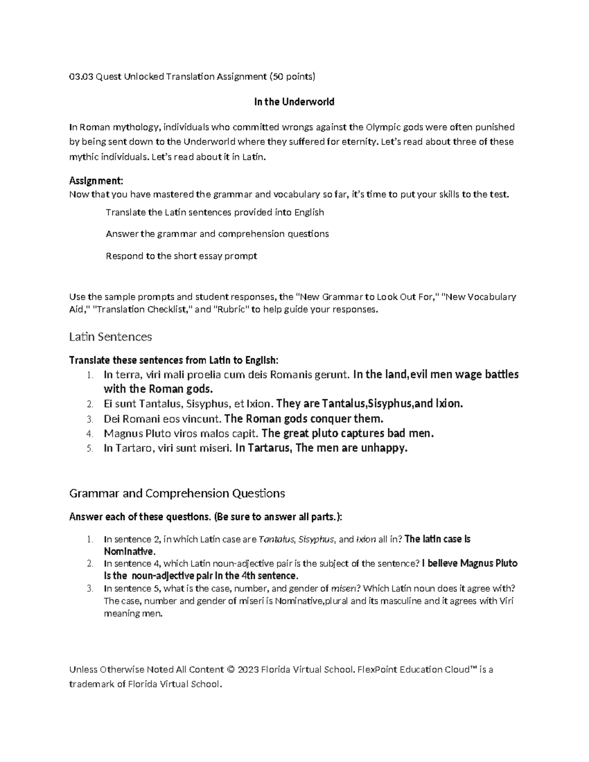 3.03 translation assignment resub - 03 Quest Unlocked Translation ...