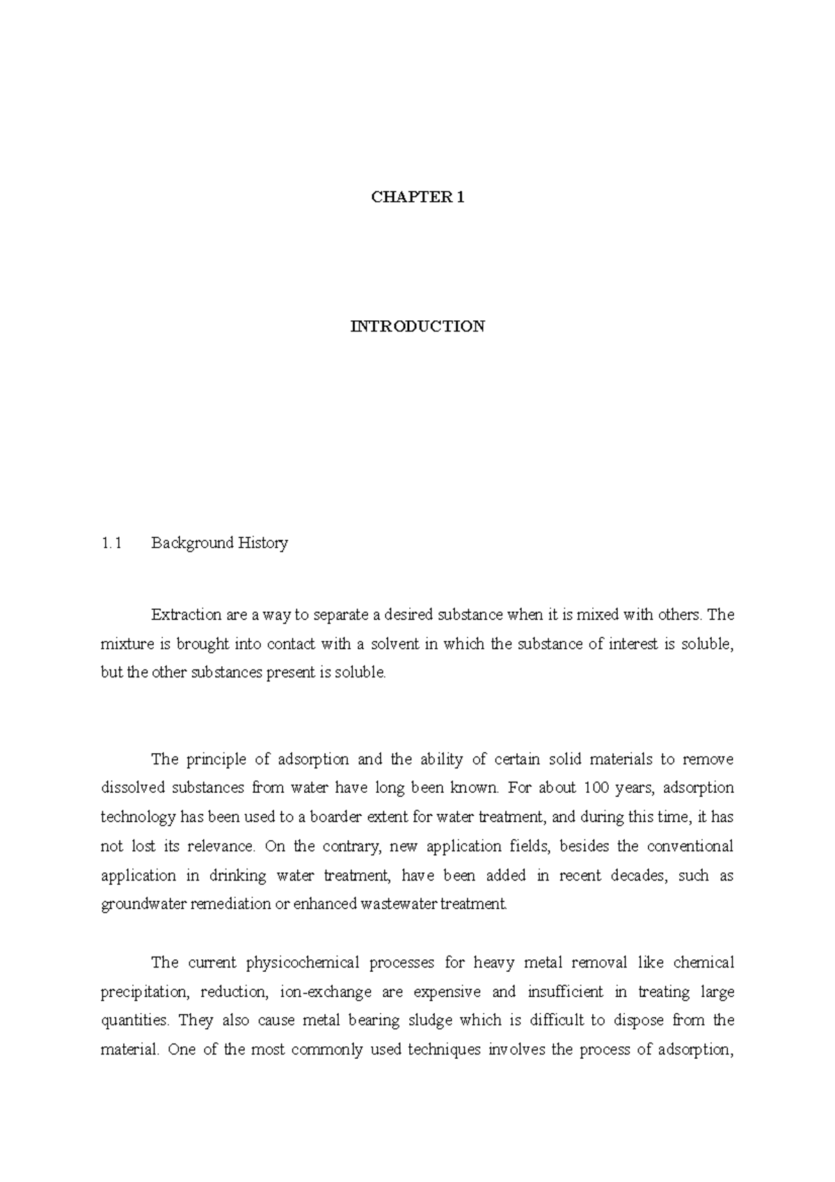 6. Chapter 1 - fyp - CHAPTER 1 INTRODUCTION 1 Background History Extraction are a way to ...